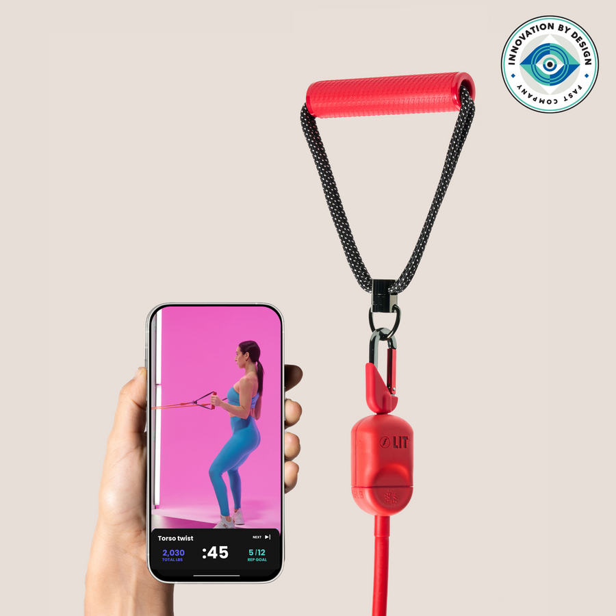 Black Smart Fitness Resistance Band | LIT Axis™ – Midnight