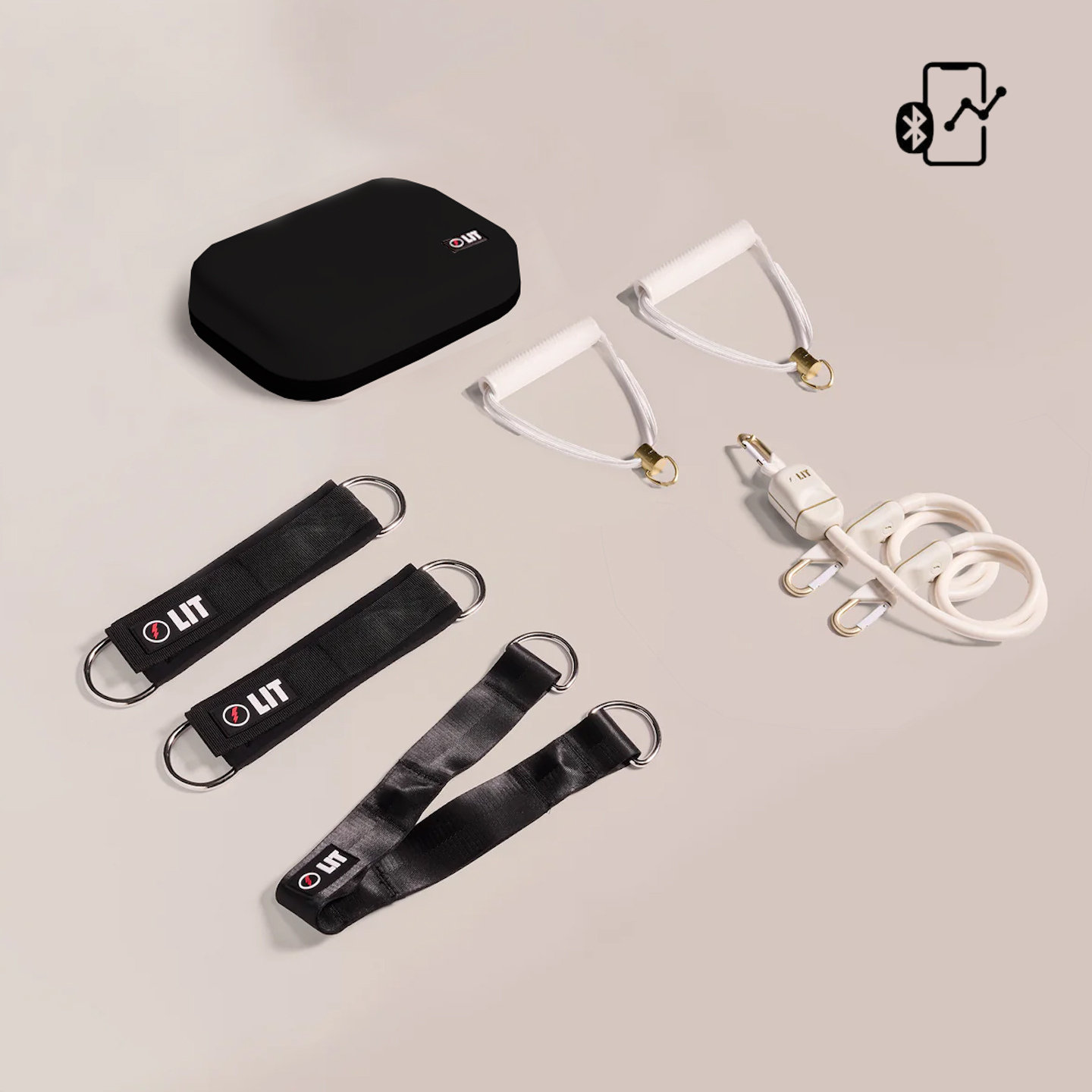 White Portable Smart Resistance Band | LIT Axis™ – Pearl